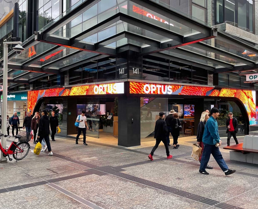 OPTUS Retail Signage in Brisbane CBD | ULA Group